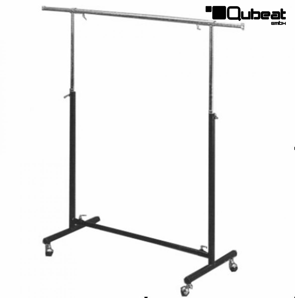 Kleiderständer Metall Chrom Schwarz Höhenverstellbar mit Rollen Einfacher Kleiderständer